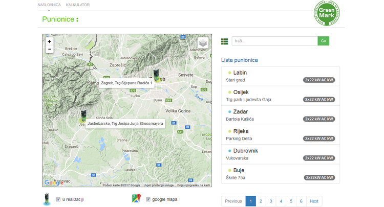 HEP grupa - Interaktivna karta ELEN punionica